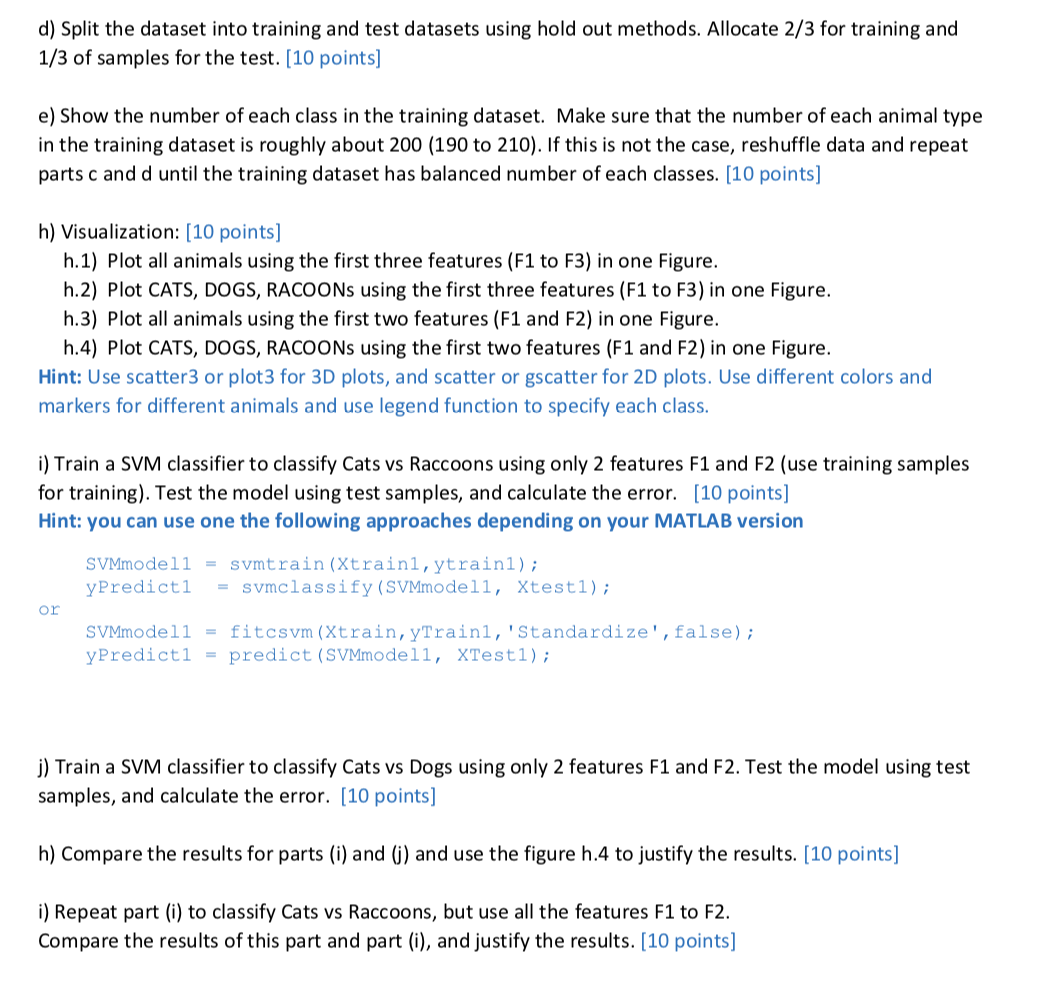 Problem 1 (SVM Classifier) (100 points] Consider the | Chegg.com