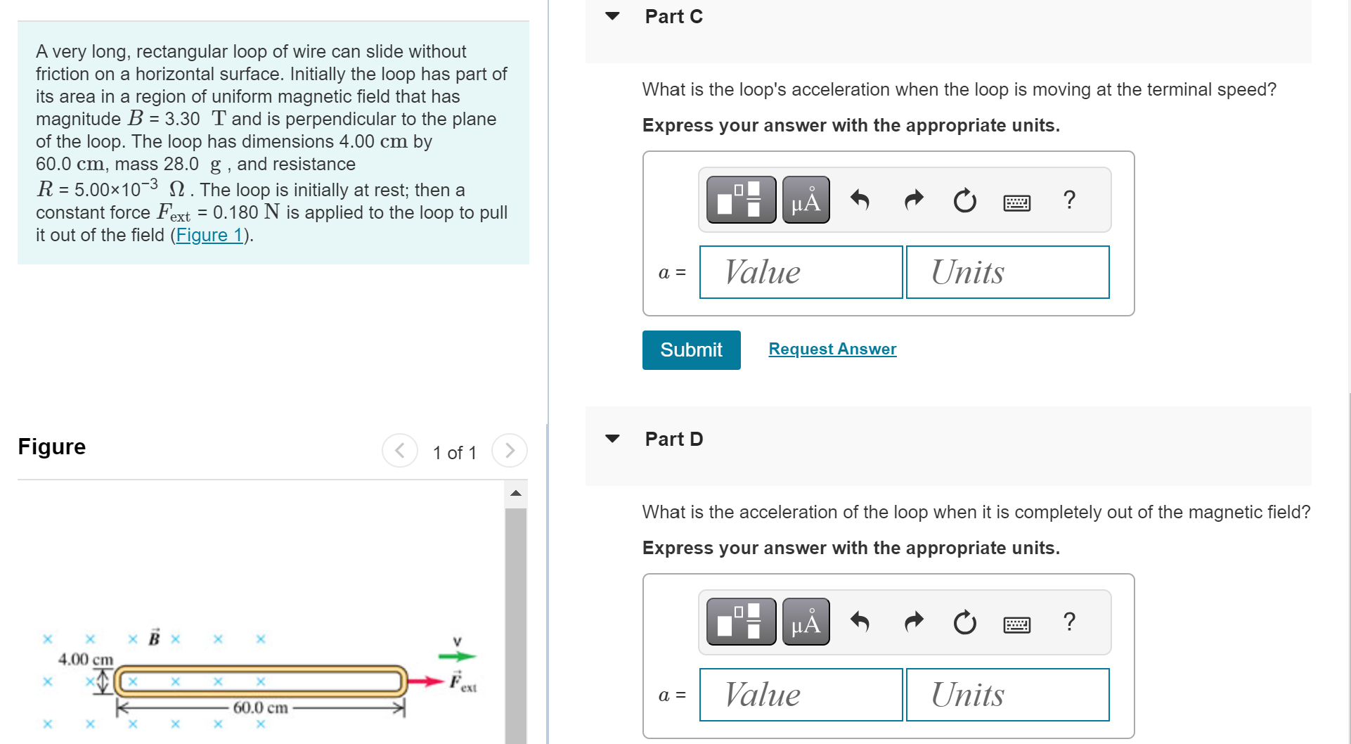 Solved A very long, rectangular loop of wire can slide | Chegg.com