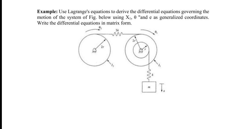 Solved Example: Use Lagrange's equations to derive the | Chegg.com