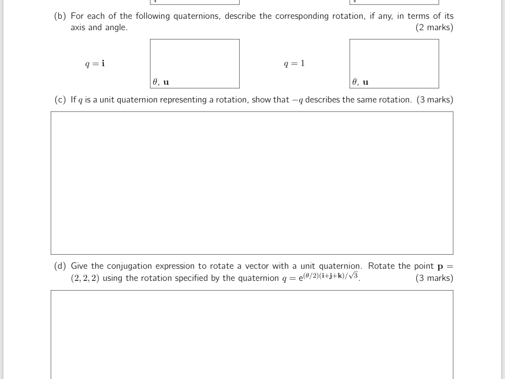 (10 marks) Recall that if R is a rotation matrix then | Chegg.com