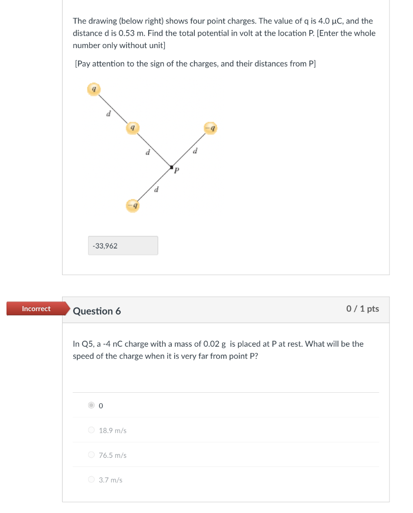 Solved The drawing (below right) shows four point charges. | Chegg.com
