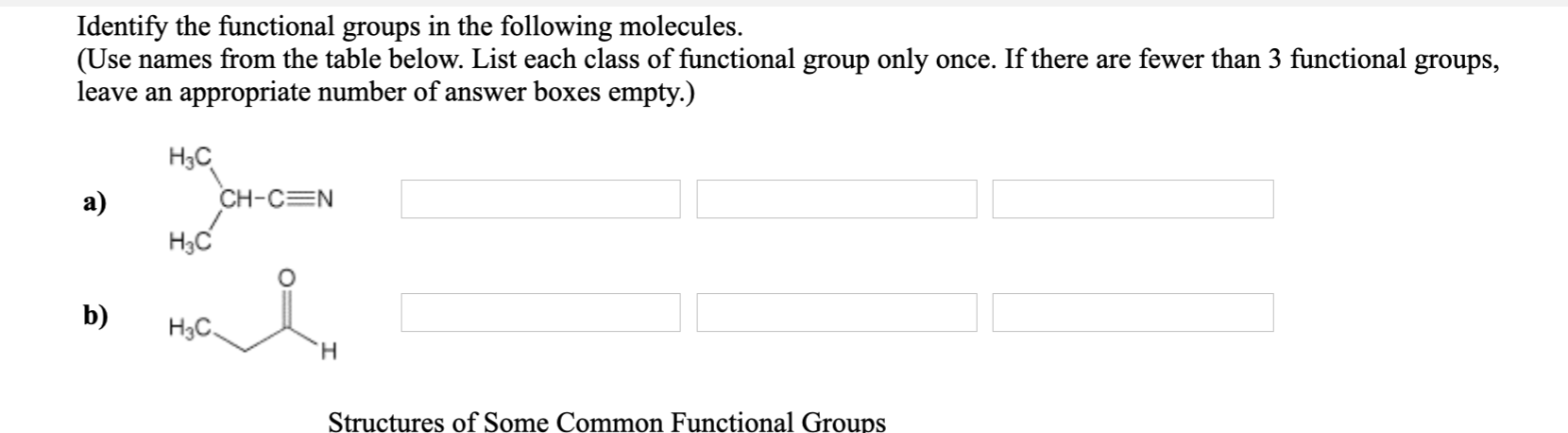 Solved Identify the functional groups in the following | Chegg.com
