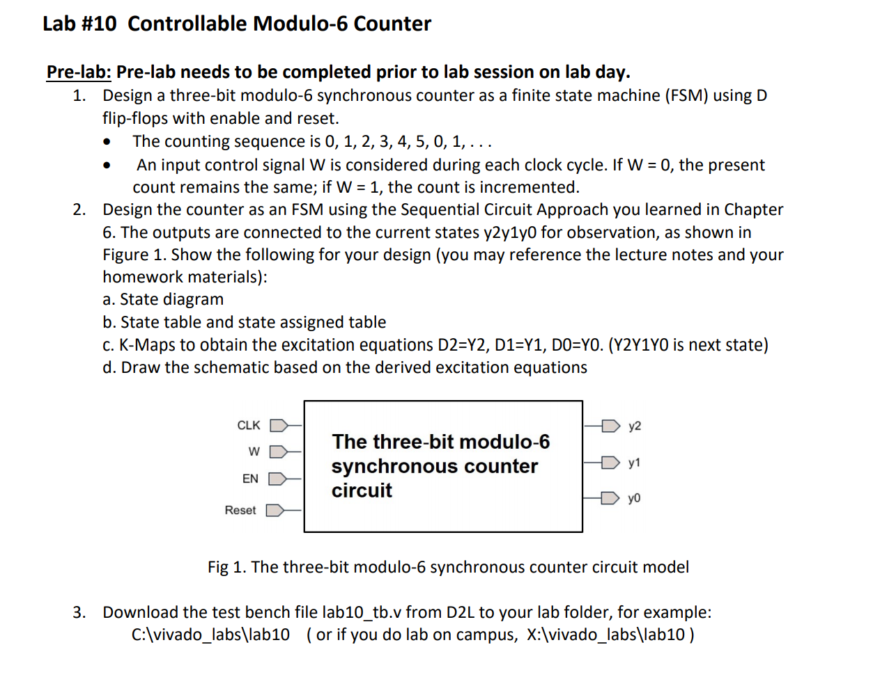 Lab #10 Controllable Modulo-6 Counter Pre-lab: | Chegg.com