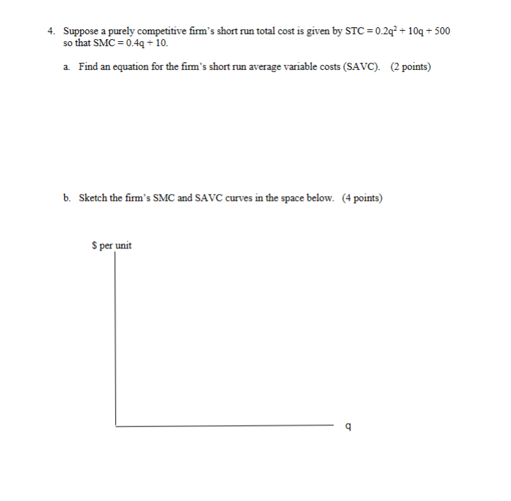 Solved Suppose a purely competitive firm's short run total | Chegg.com