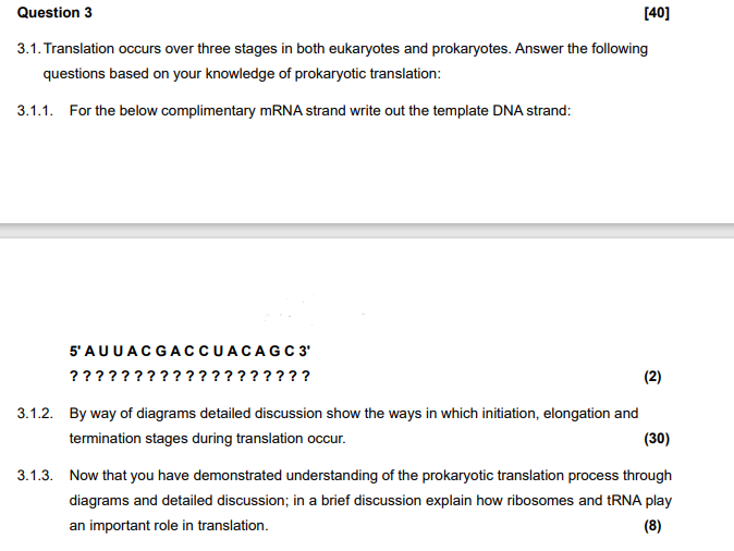 Solved 3.1. Translation occurs over three stages in both | Chegg.com