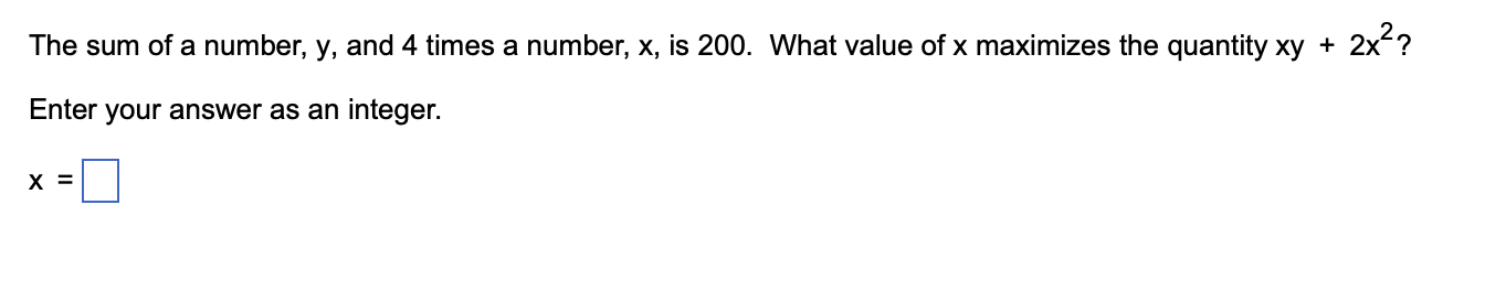 Solved The sum of a number, y, and 4 times a number, X, is | Chegg.com