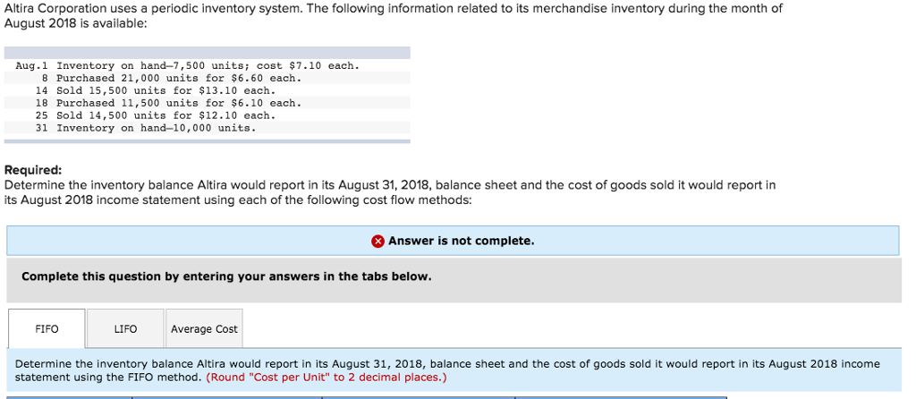 Solved Altira Corporation uses a periodic inventory system. | Chegg.com