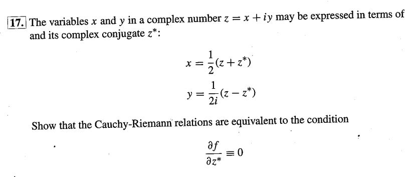Solved 17. The variables x and y in a complex number z = | Chegg.com