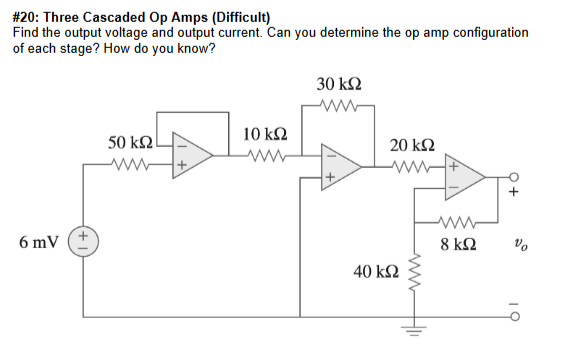 Solved #20: Three Cascaded Op Amps (Difficult)Find the | Chegg.com