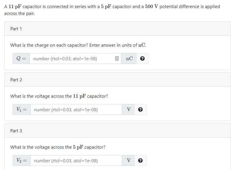 Solved A 11 pF capacitor is connected in series with a 5 pF | Chegg.com