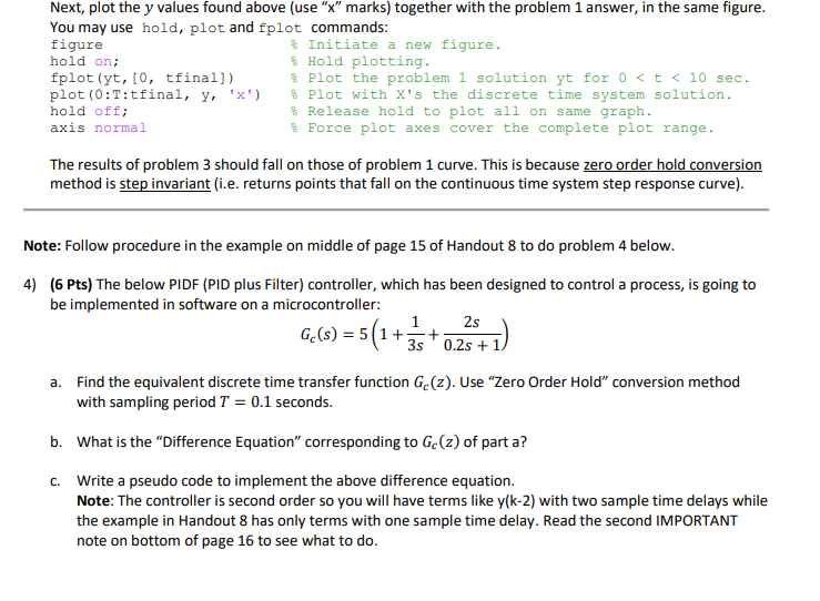 Solved 1) (4 pts) Find: (a) transfer function G(s)=U(s)Y(s) | Chegg.com