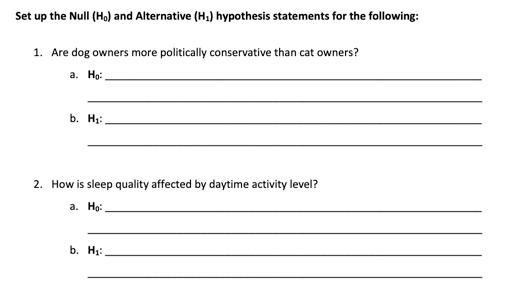 Solved Set up the Null (Ho) and Alternative (Hz) hypothesis | Chegg.com