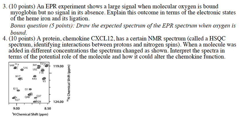 3. (10 points) An EPR experiment shows a large signal | Chegg.com