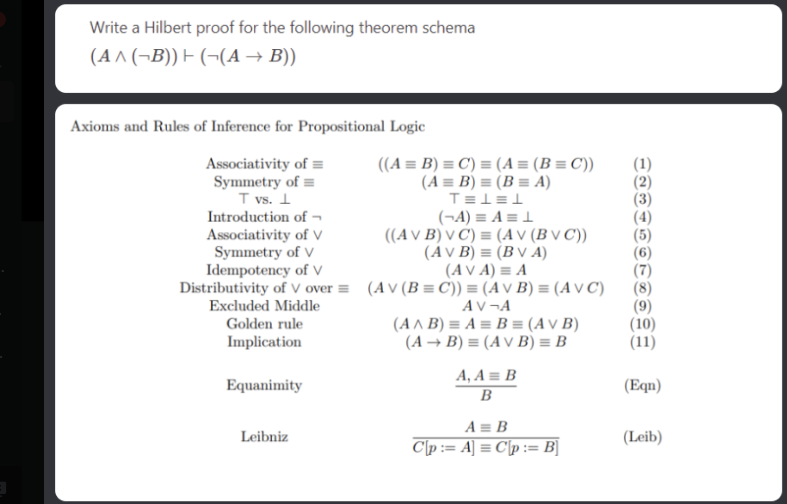 Solved Write a Hilbert proof for the following theorem | Chegg.com
