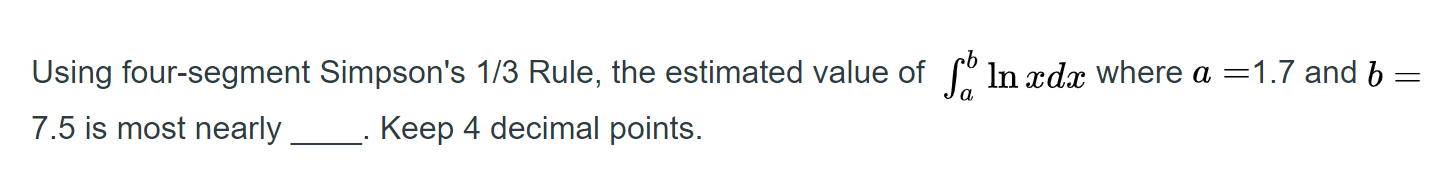 Solved An engineer is using the multi-segment Simpson's 1/3 | Chegg.com