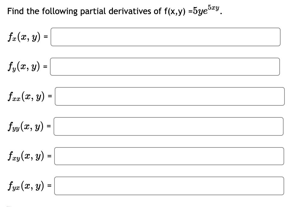 Solved Find the following partial derivatives of f(x,y) | Chegg.com