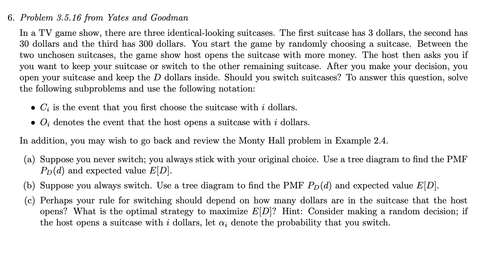6. Problem 3.5.16 from Yates and Goodman In a TV game | Chegg.com