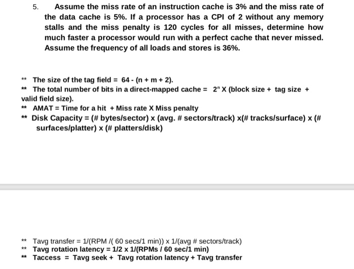 Solved Assume the miss rate of an instruction cache is 3% | Chegg.com