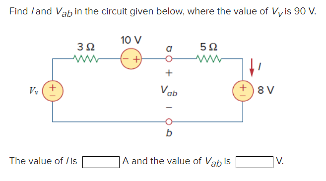 Solved Find land Vab in the circuit given below, where the | Chegg.com