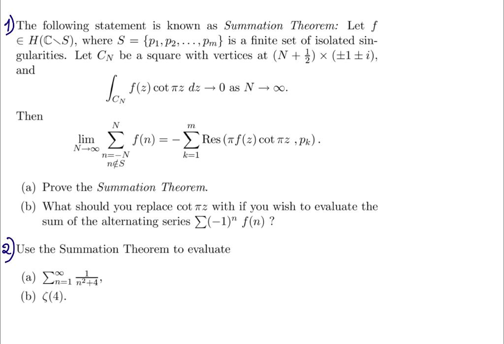 Solved 1) The following statement is known as Summation | Chegg.com