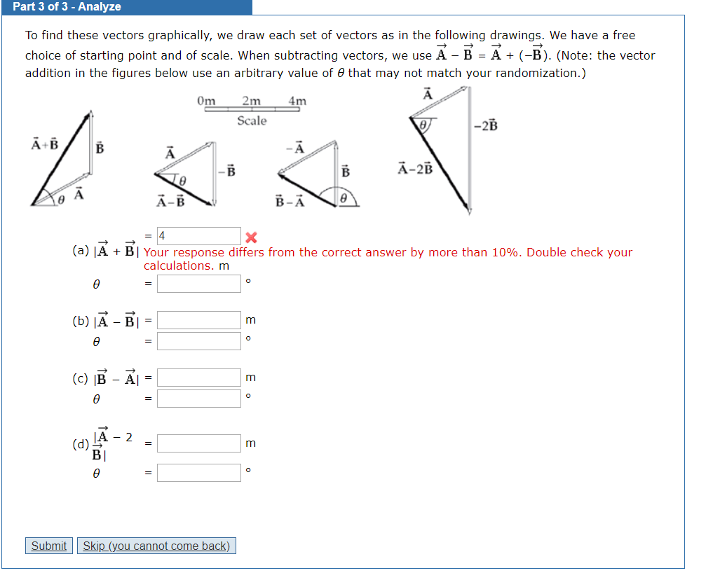 Solved Tutorial Exercise The displacement vectors A and B | Chegg.com