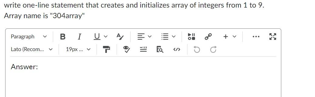 Solved Write One Line Statement That Creates And Initializes