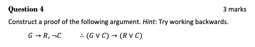 Solved Question 4Construct a proof of the following | Chegg.com