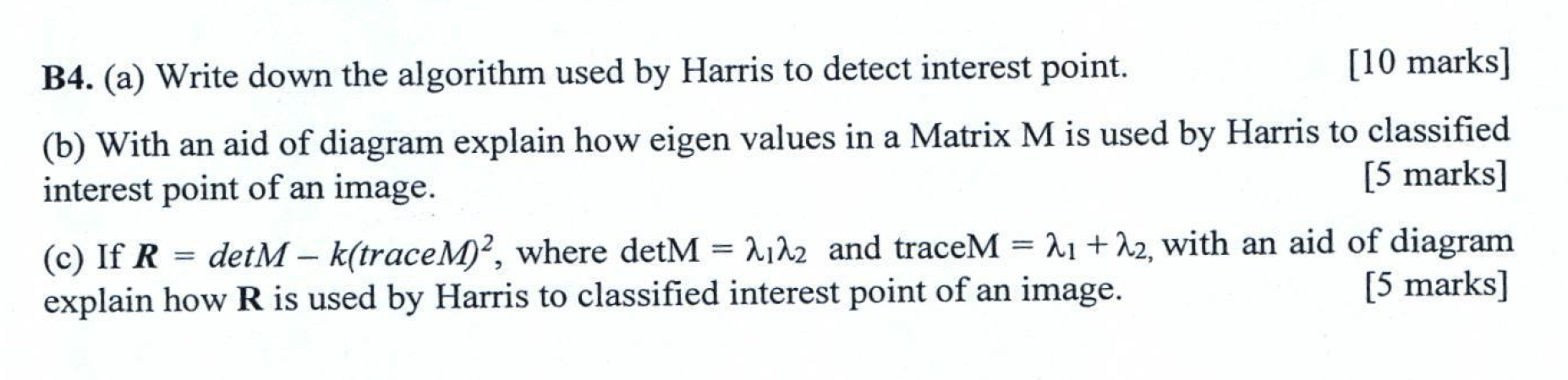 Solved B4. (a) Write down the algorithm used by Harris to | Chegg.com