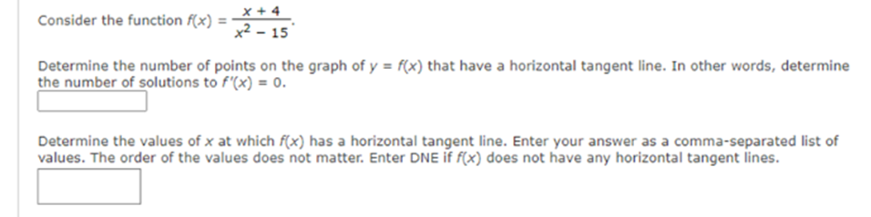 Solved Consider the function f(x)=x2−15x+4 Determine the | Chegg.com