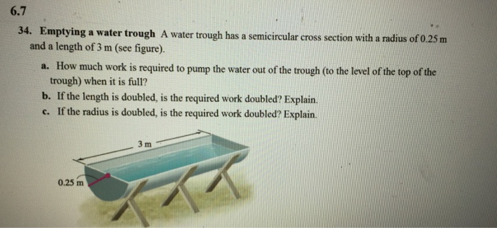 Solved 6.7 Emptying a water trough A water trough has a | Chegg.com