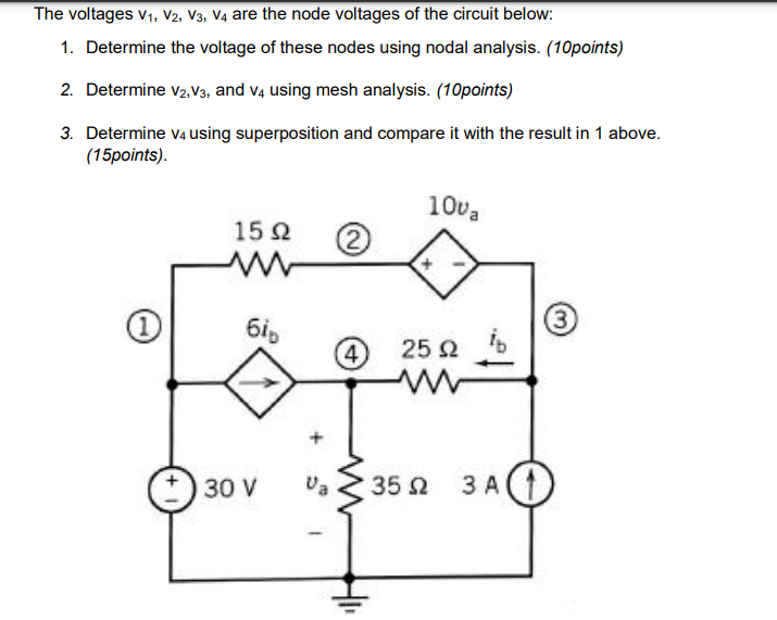 Solved The voltages V1, V2, V3, V4 are the node voltages of | Chegg.com