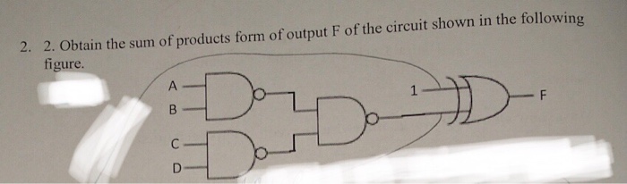 Solved 2. 2. Obtain the sum of products form of output F of | Chegg.com