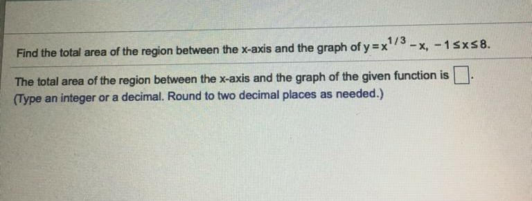 Solved Find the total area of the region between the x-axis | Chegg.com