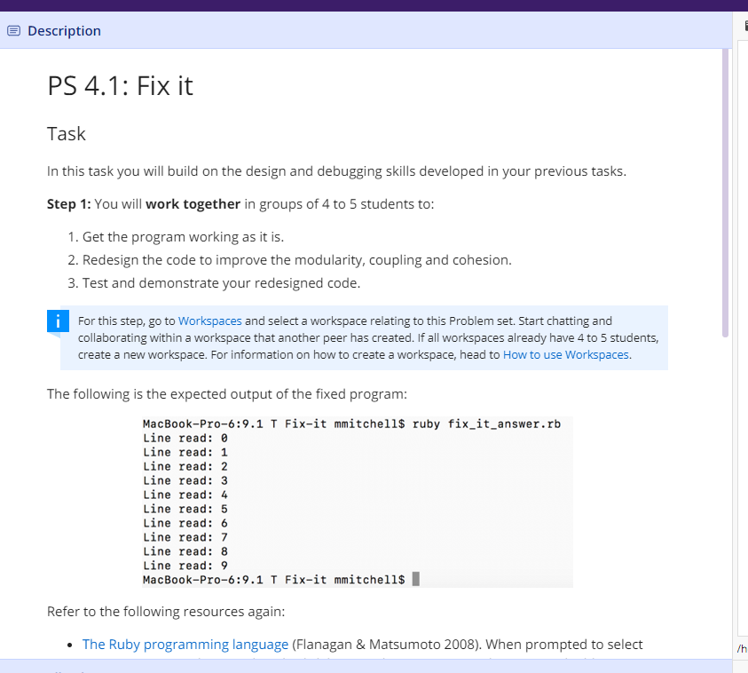 Solved This Task Requires The Ruby Programming Chegg