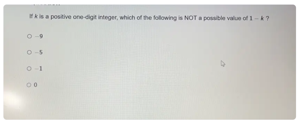 Solved If k ﻿is a positive one-digit integer, which of the | Chegg.com