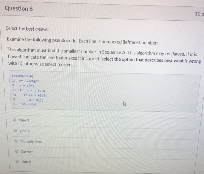 Solved Question 2 10 Select the best answer. Examine the | Chegg.com