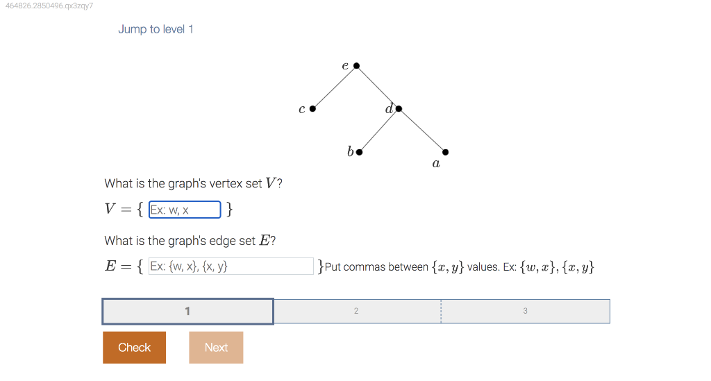 Solved Jump to level 1 What is the graph's vertex set V ? | Chegg.com