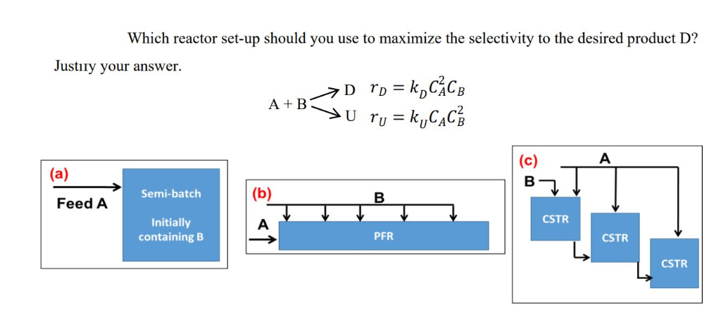 Solved Which reactor set-up should you use to maximize the | Chegg.com