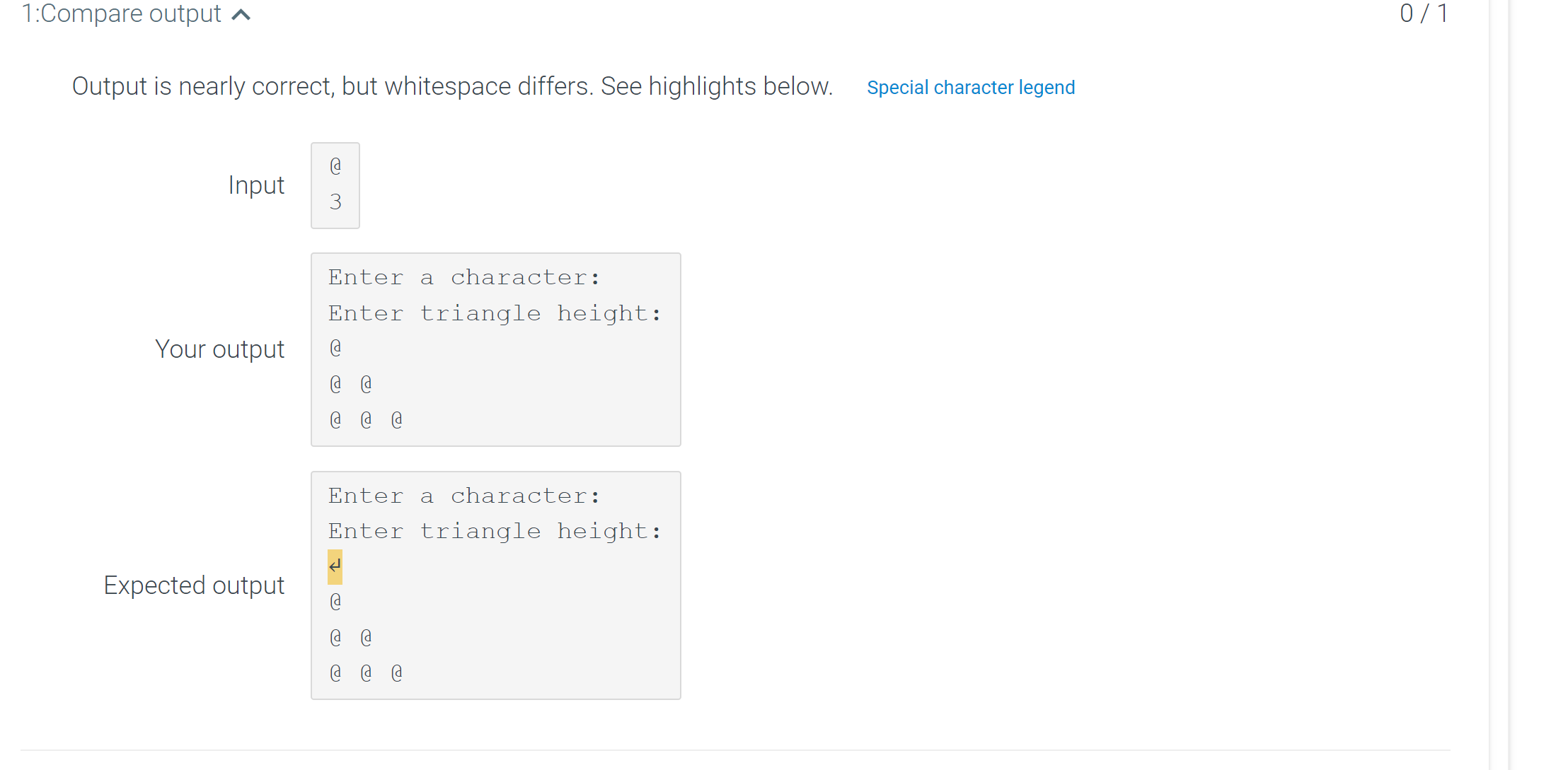 Solved This program will output a right triangle based on | Chegg.com