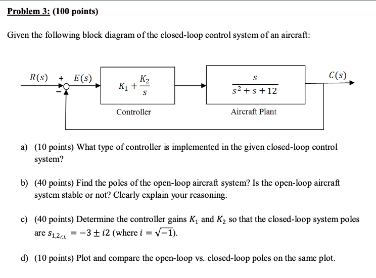 Solved Problem 3: (100 points) Given the following block | Chegg.com