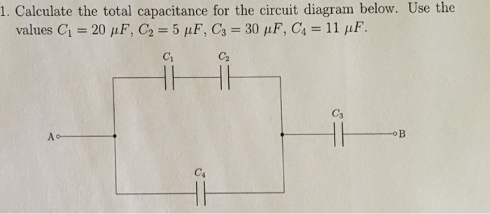 Solved 1. Calculate the total capacitance for the circuit | Chegg.com