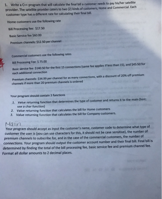 Solved 1. Write a C++ program that will calculate the final | Chegg.com