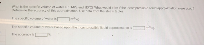 Solved What is the specific volume of water at 5 MPa and | Chegg.com