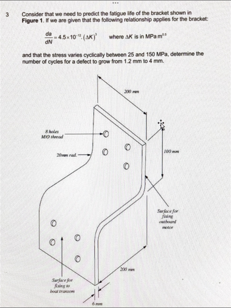 Solved 3 ﻿Consider that we need to predict the fatigue life | Chegg.com
