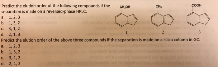 Solved Predict the elution order of the following compounds | Chegg.com