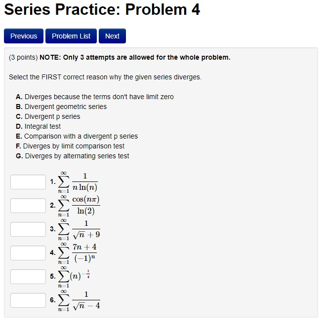 Solved Series Practice: Problem 4 Previous Problem List Next | Chegg.com Solved Series Practice: Problem 4 Previous Problem List Next | Chegg.com