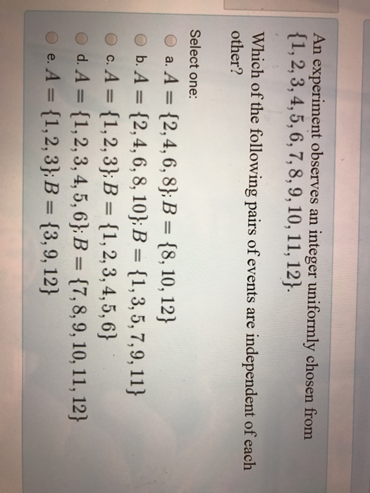 Solved An experiment observes an integer uniformly chosen | Chegg.com