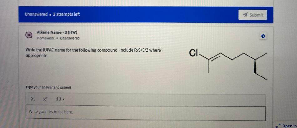Solved Write the IUPAC name for the following compound. | Chegg.com