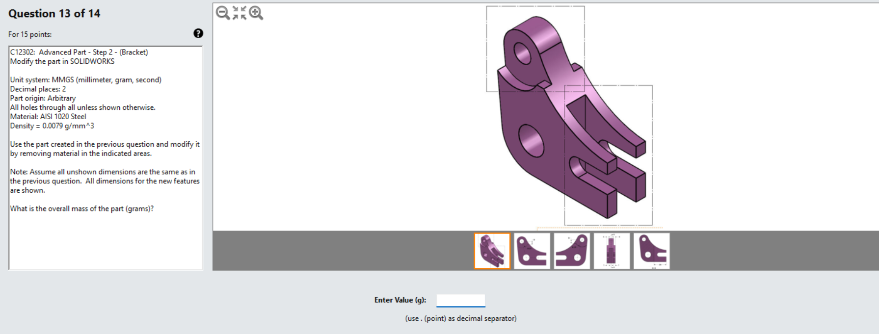 Solved C12302: Advanced Part - Step 2 - (Bracket) Modify the | Chegg.com