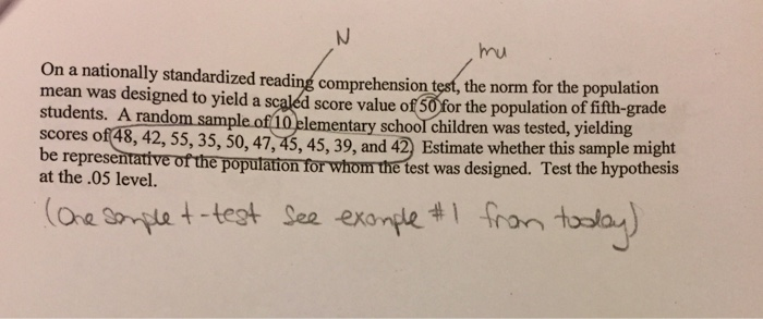 Solved On a nationally standardized reading comprehension | Chegg.com